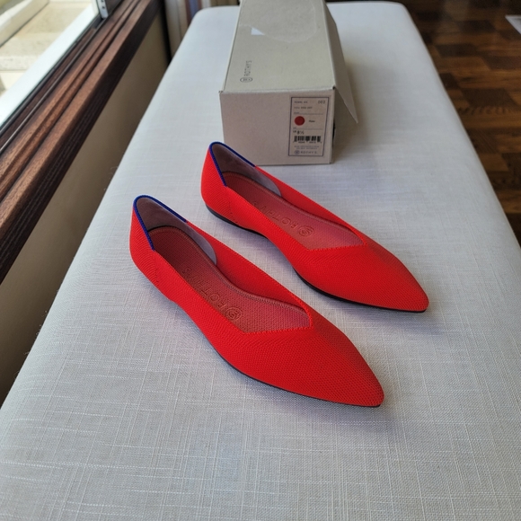 Rothy's | Shoes | New Rothys Sz 85 Flame Azalea Points Flats Shoes New ...